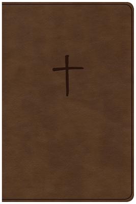 CSB Large Print Compact Reference Bible, Brown Leathertouch, Red Letter ...